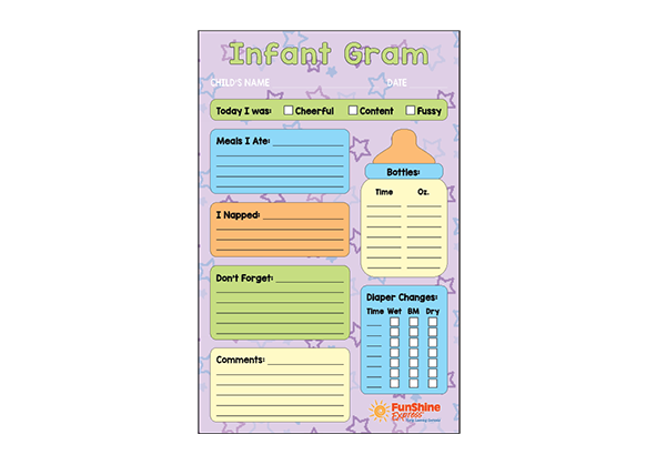 Infant Gram Parent Note Pad
